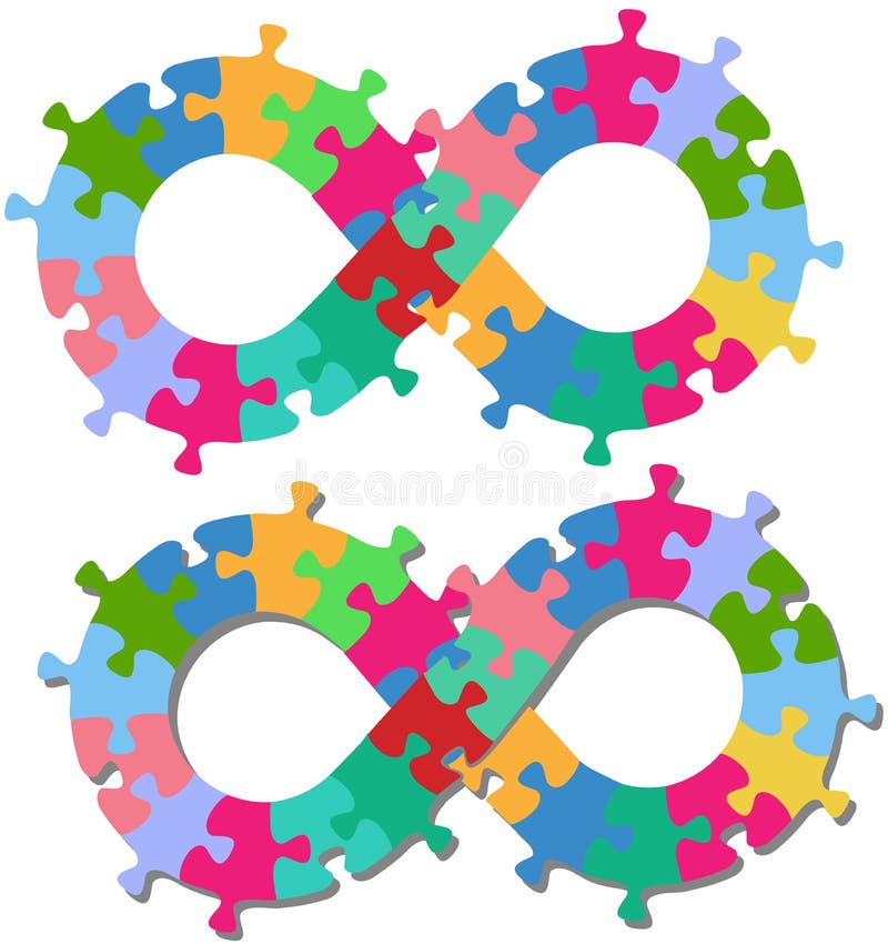 Infinity 8 Shape Puzzle Pieces Isolated Shadow Stock Vector ...