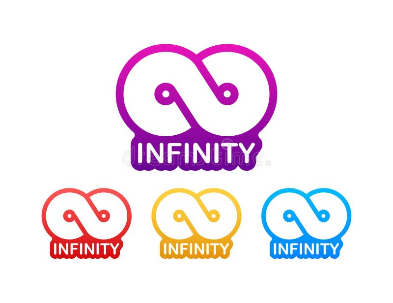 Infinity in Abstract Style on White Background. Round Logo. Future ...