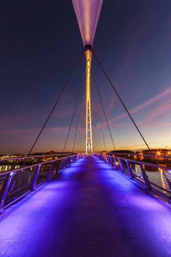 Infinity Bridge stock image. Image of reflection, neon - 35551425