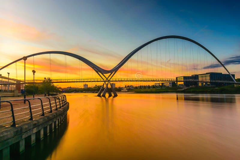 Infinity Bridge at Sunset in Stockton-on-Tees Editorial Stock Photo ...