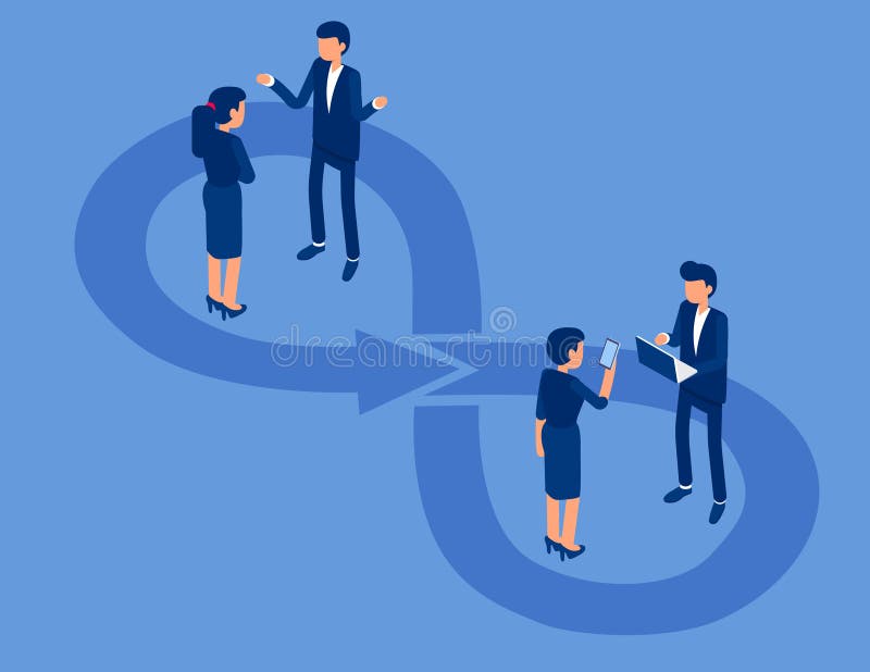 Infinity Business Marketing. Continuous Cycle Illustration Isometric ...