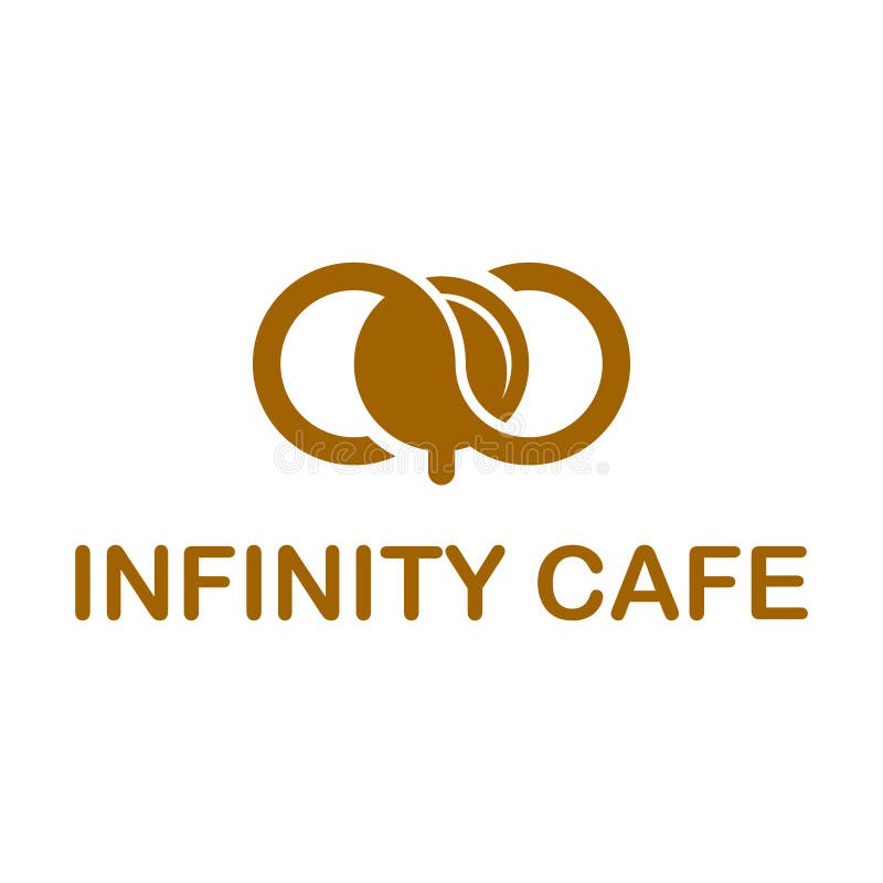 Infinity Cafe Flat Minimalist Logo Design Stock Illustration ...