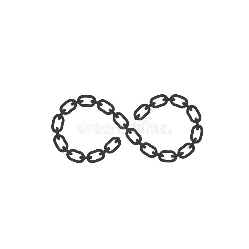Infinity Chain Steel Vector Icon Illustration Design Stock Vector ...