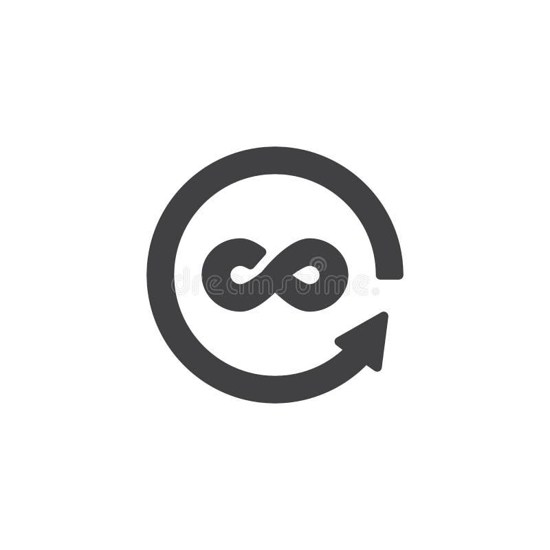 Infinity and Circular Arrows Vector Icon Stock Vector - Illustration of ...