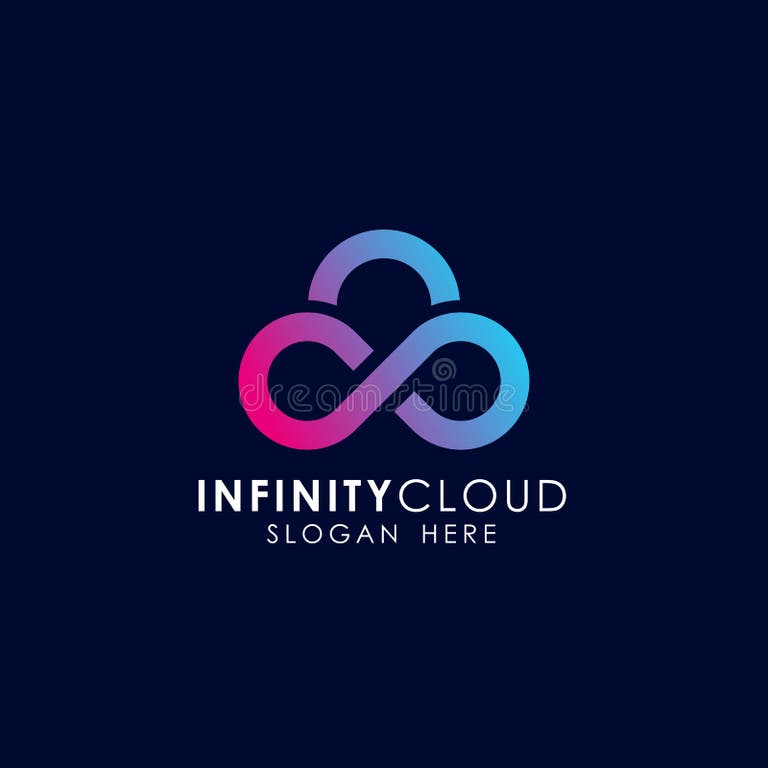 Infinity Cloud Logo Design Icon Template. Cloud Tech Logo Design Stock ...