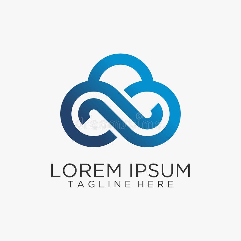 Infinity cloud logo design stock vector. Illustration of data - 236253060