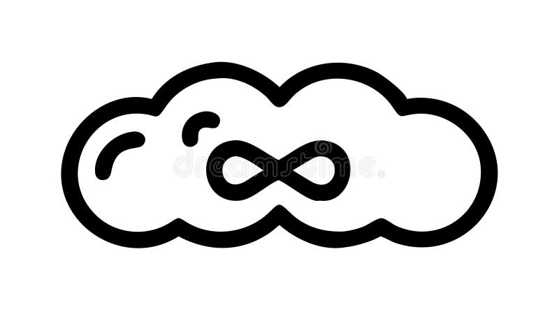 Infinity Cloud Symbol, Limitless Data, Vector Design Generative AI ...