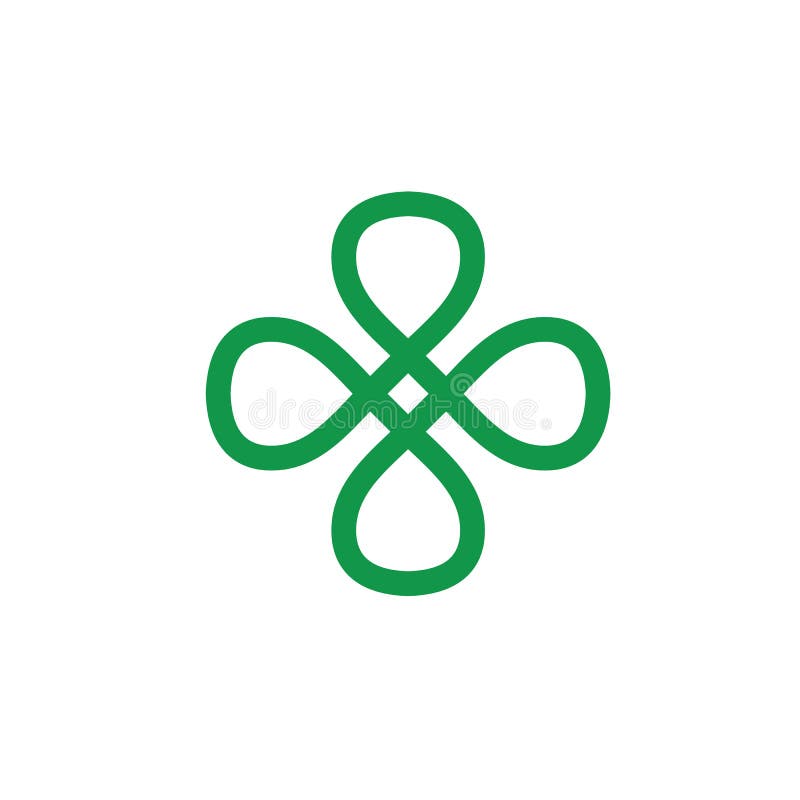 Infinity Luck Symbol. Two Horseshoes with Four Leaves Clover Sign ...