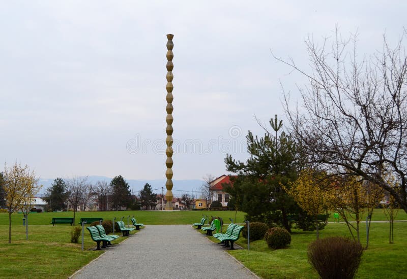 Infinity column stock image. Image of grass, benches - 115252807