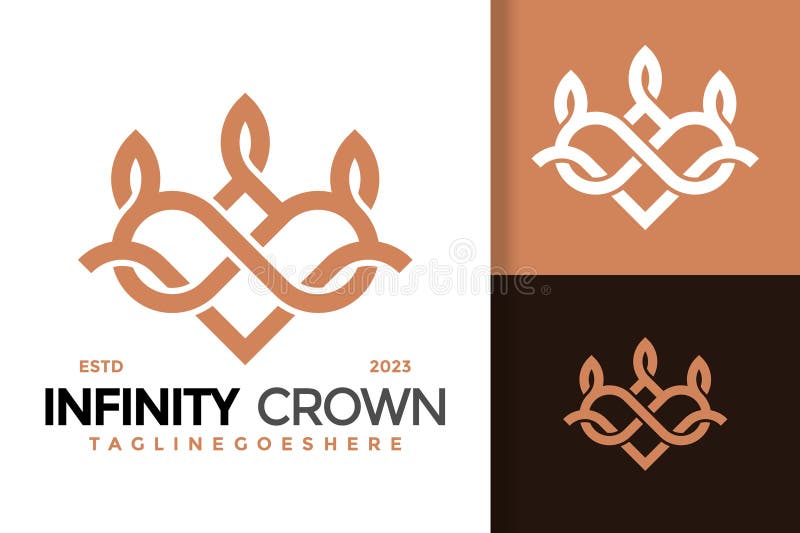 Infinity Crown Lotus Flower Logo Vector Icon Illustration Stock Vector ...