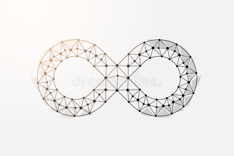 Infinity 3d Low Poly Symbol with Connected Dots. Forever, Unlimited ...