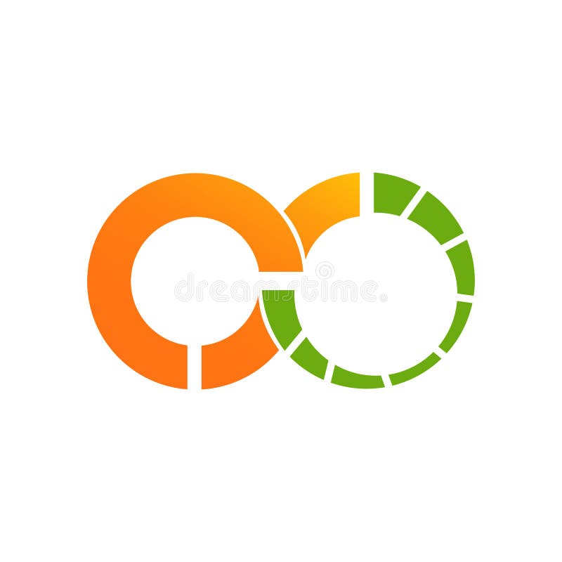 Infinity Design Logo Template with Green Orange Color Stock Vector ...
