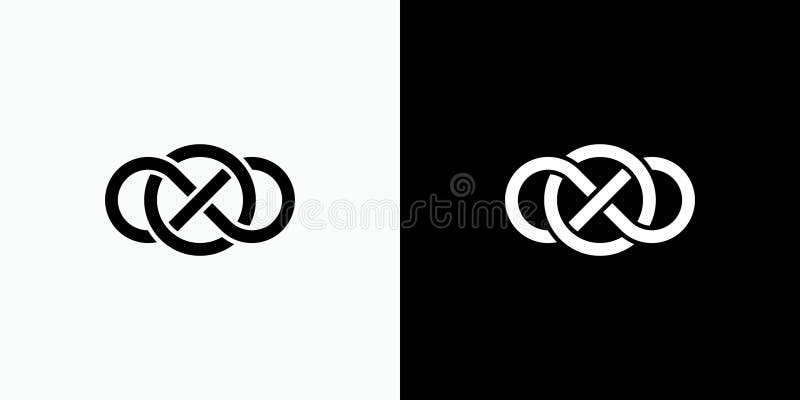 Infinity Emblem Line Vector Logo Design with Circle in the Middle Stock ...