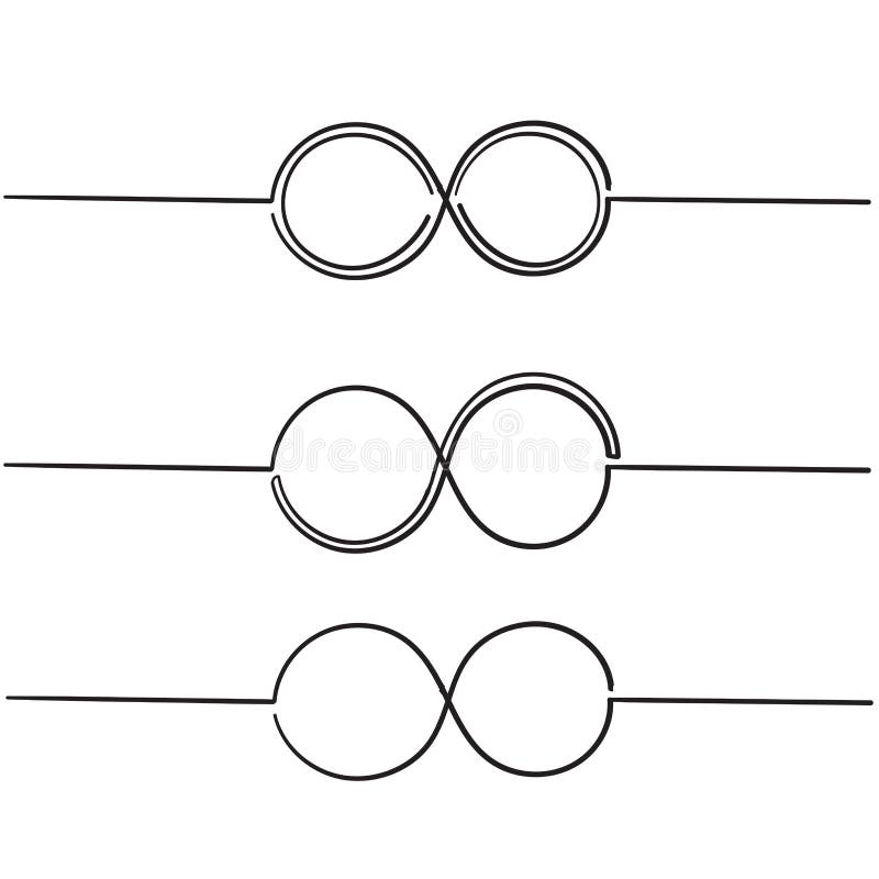 Infinity Eternity Symbol in Variations Set Design with Hand Drawn ...