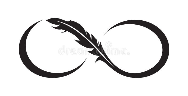Infinity feather symbol stock vector. Illustration of space - 216931453