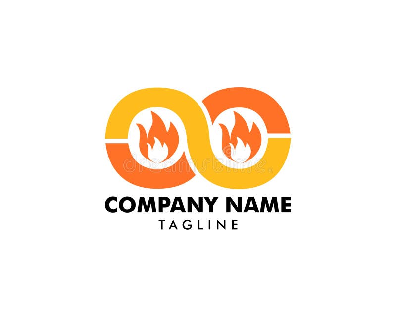 Infinity Fire Flame Logo Template Stock Vector - Illustration of ...