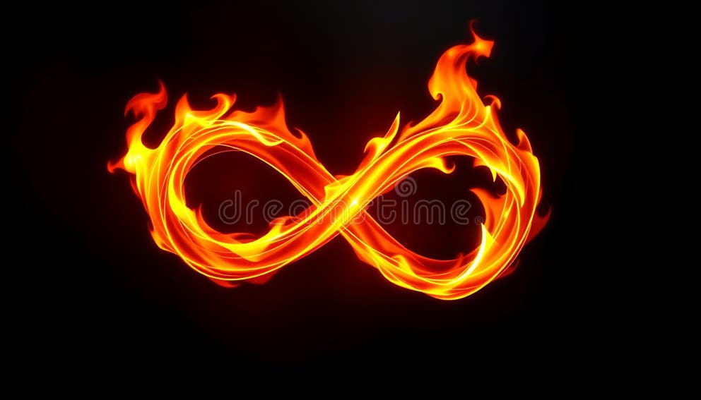 Infinity Fire Symbol, Burning Flames and Endless Energy Generative AI ...