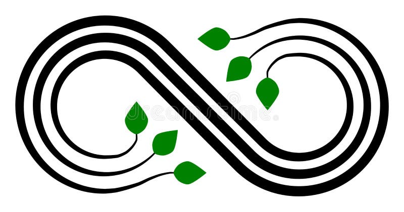 Infinity Flourish Symbol Icon - Black Green, Isolated - Vector Stock ...