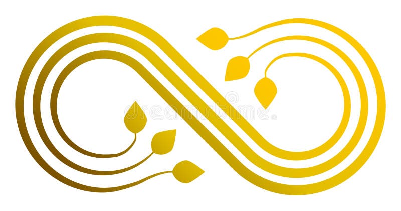 Infinity Flourish Symbol Icon - Golden Gradient, Isolated - Vector ...