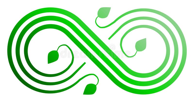 Infinity Flourish Symbol Icon - Green Gradient, Isolated - Vector Stock ...