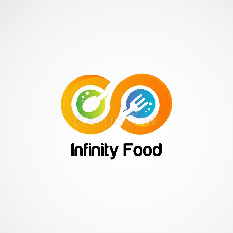 Infinity Food with Spoon and Fork Logo Designs Concept Stock Vector ...