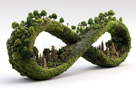 Infinity Forest. a Lush Green Sculpture of a Forest on an Infinity Loop Stock Image - Image of ...