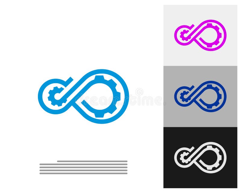 Infinity Gear Logo Vector Template, Creative Infinity Logo Design Concept Stock Vector ...