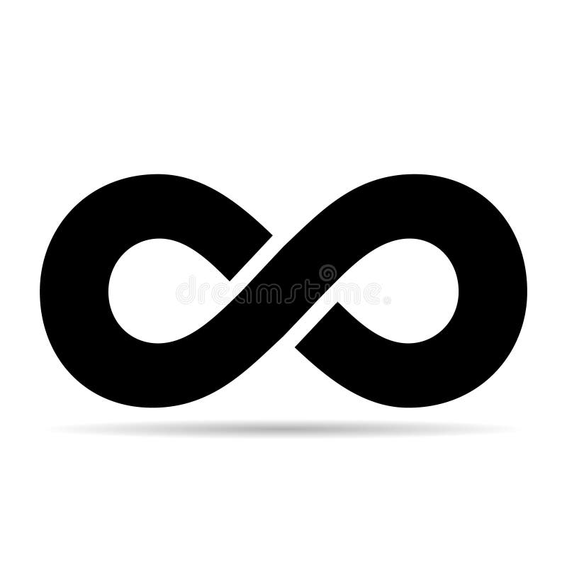 Infinity Geometric Icon Shadow, Mathematical Tattoo Symbol, Endless ...