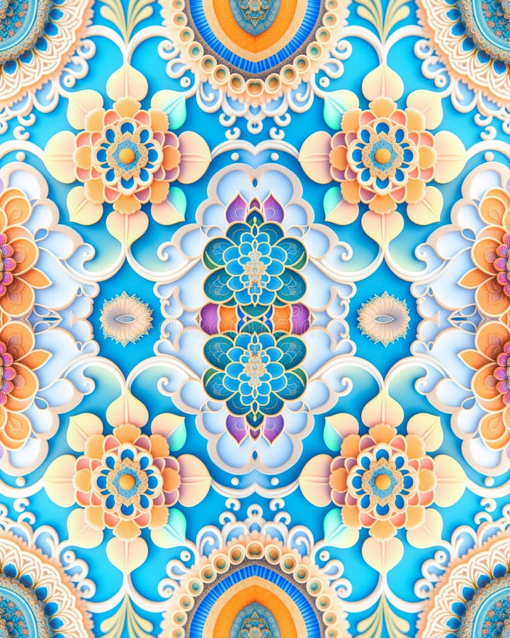 Infinity Geometric Pattern of Flowers Rosette Design for Mirror Pattern ...