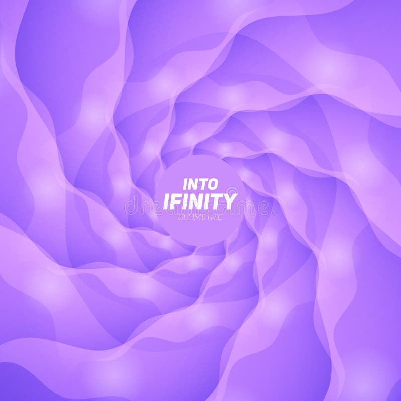 Into Infinity Geometry. Abstract Geometrical Concentric Violet Swirl ...