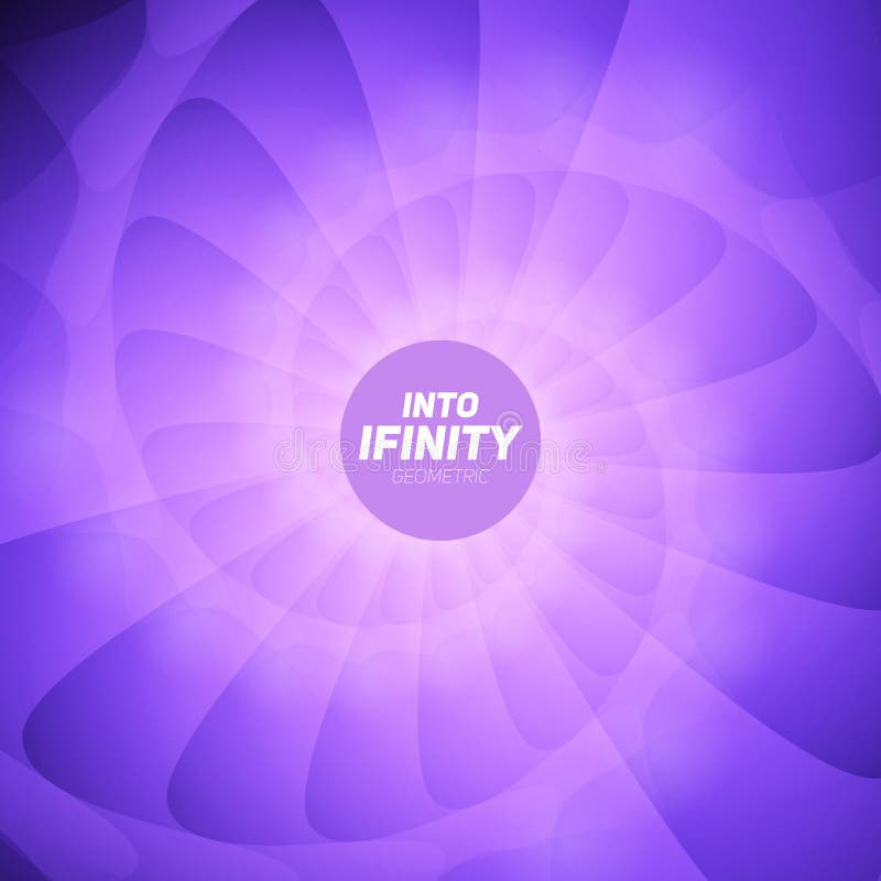 Into Infinity Geometry. Abstract Geometrical Concentric Violet Swirl ...