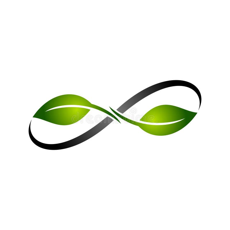 Infinity Green Leaves Vector Logo Template Stock Illustration ...