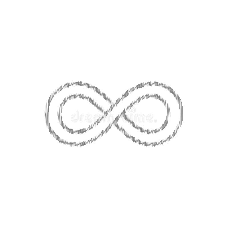 Infinity Grey Sketch Vector Icon. Trendy Flat Design Style Stock Vector ...