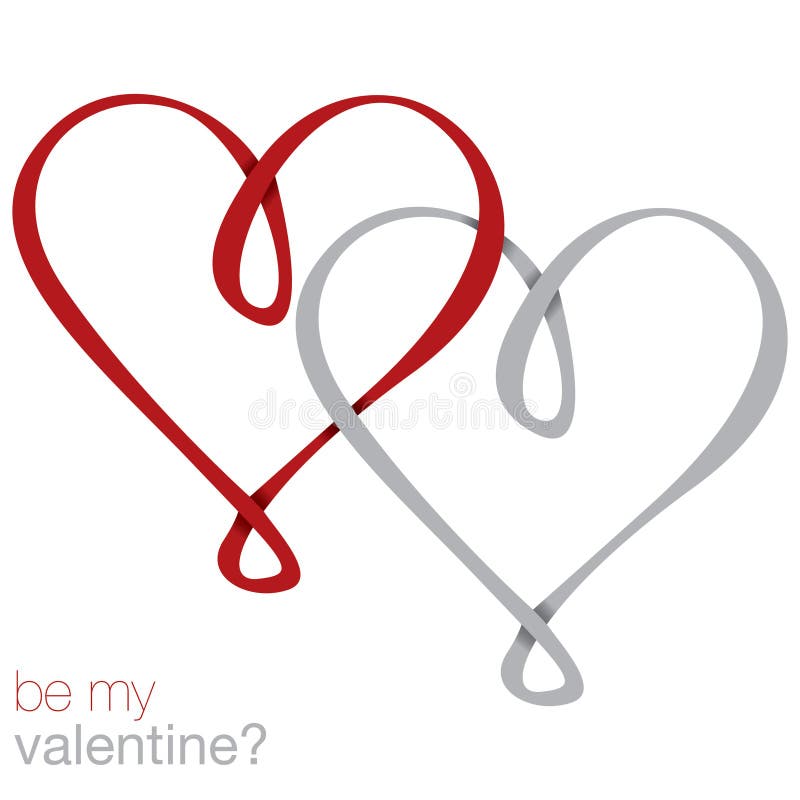 Infinity Heart Valentine`s Day Card Stock Vector - Illustration of draw ...