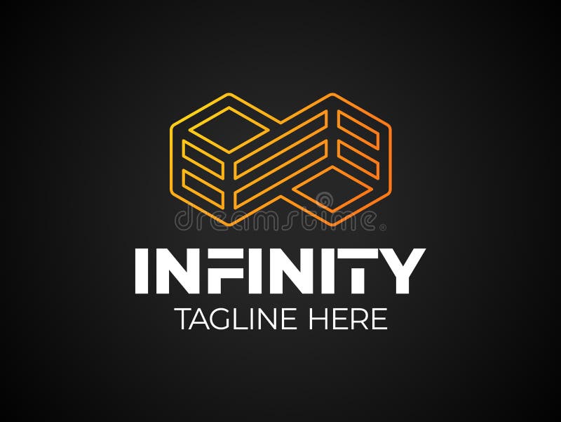 Infinity Hexagonal Logo. Geometric Infinity Cube Hexagon Logo Flat ...