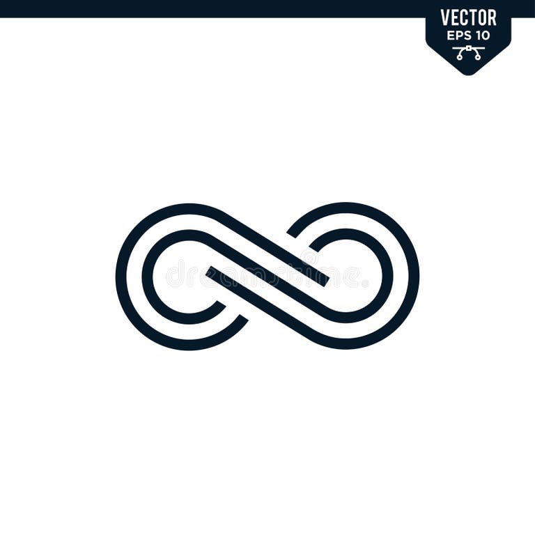 Infinity Icon Collection, Glyph Style Stock Vector - Illustration of ...