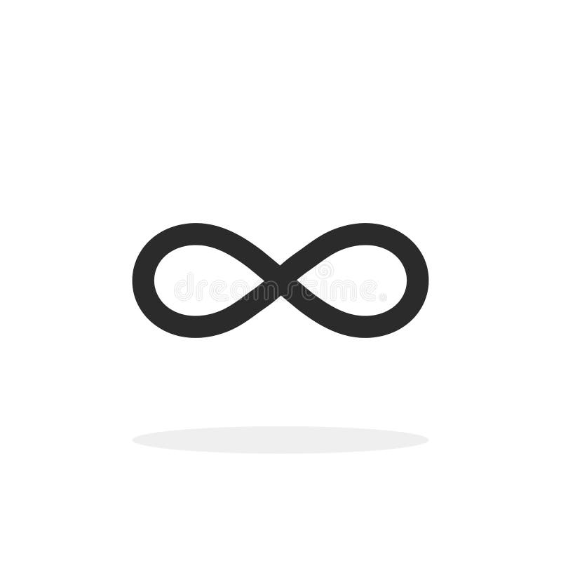 Infinity Icon Grey Colored. Isolated White Background. Symbol with ...