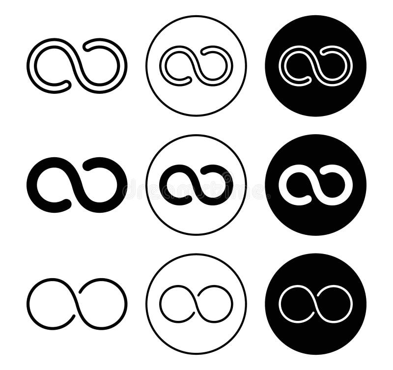 Infinity Icon Outline Flat Icon Stock Vector - Illustration of ...