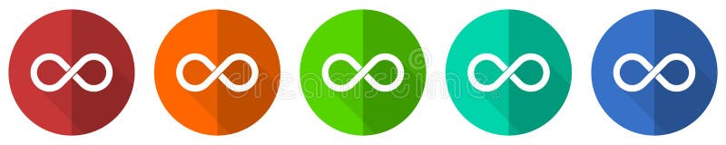 Infinity Icon Set, Eternity, Infinite, Endless, Loop, Red, Blue, Green ...