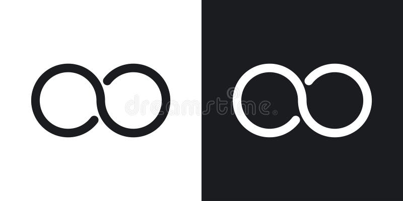 Infinity Icon Set. Infinite Loop Eternity Vector Symbol in a Black ...