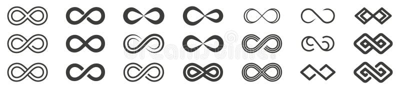 Infinity Icon Set. Infinity Symbol Collection. Vector Illustration ...