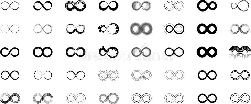 Infinity Icon Set Unlimited Illustration Symbol Sign Vector. Infinity ...
