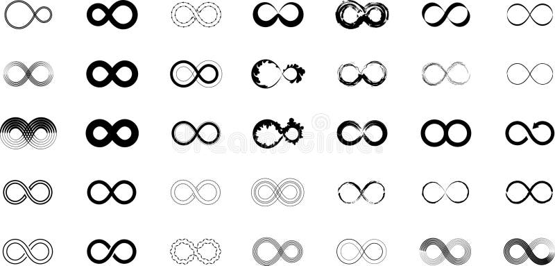 Infinity Icon Set Unlimited Illustration Symbol Sign Vector. Infinity, 8, Endless, Eternity ...
