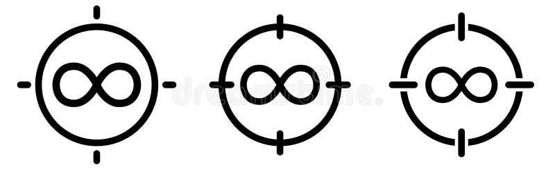 Infinity Icon in Target Crosshair Stock Vector - Illustration of ...