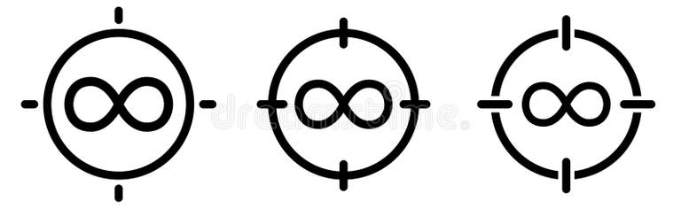 Infinity Icon in Target Crosshair Stock Vector - Illustration of ...
