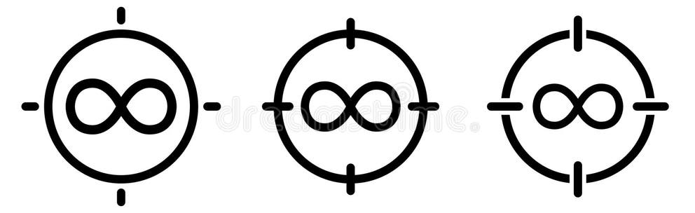 Infinity Icon in Target Crosshair Stock Vector - Illustration of ...
