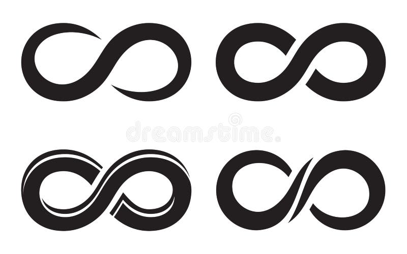 Set of infinity symbols stock vector. Illustration of continuous - 55456921
