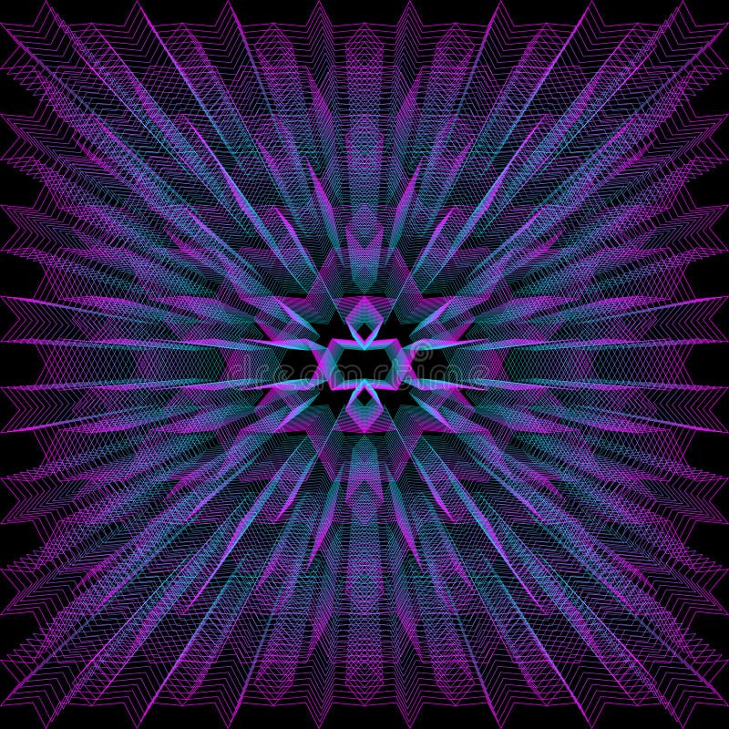 Infinity Illusion of Contour Lines Converging in the Center on a Black ...