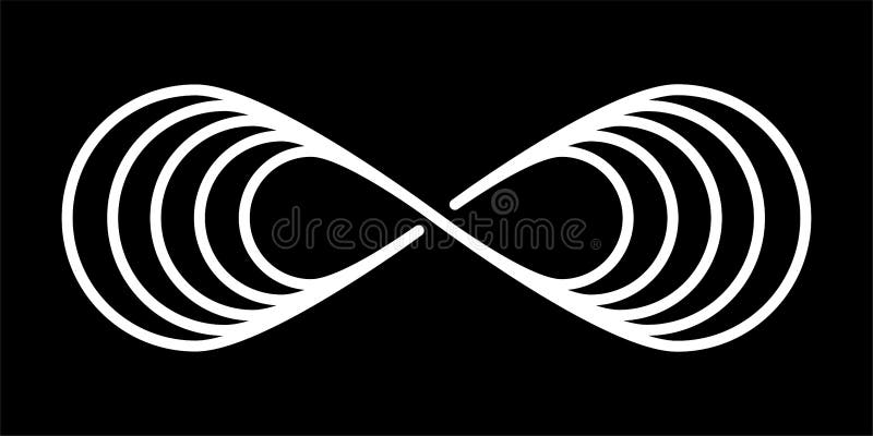 Infinity Illustration on Black Background. Black Flat Style Vector ...