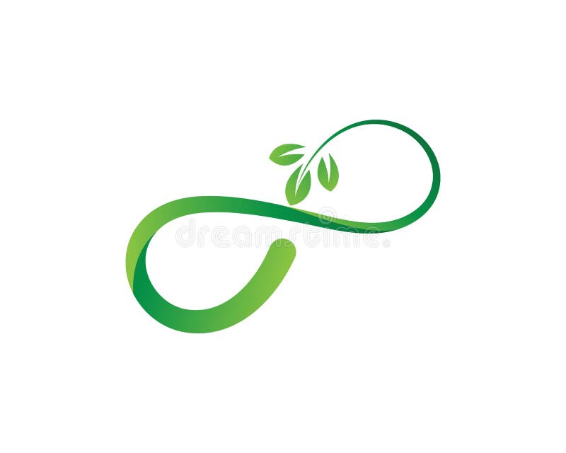 Infinity Leaf Green Design Vector Icon Illustration Logo Template Stock ...